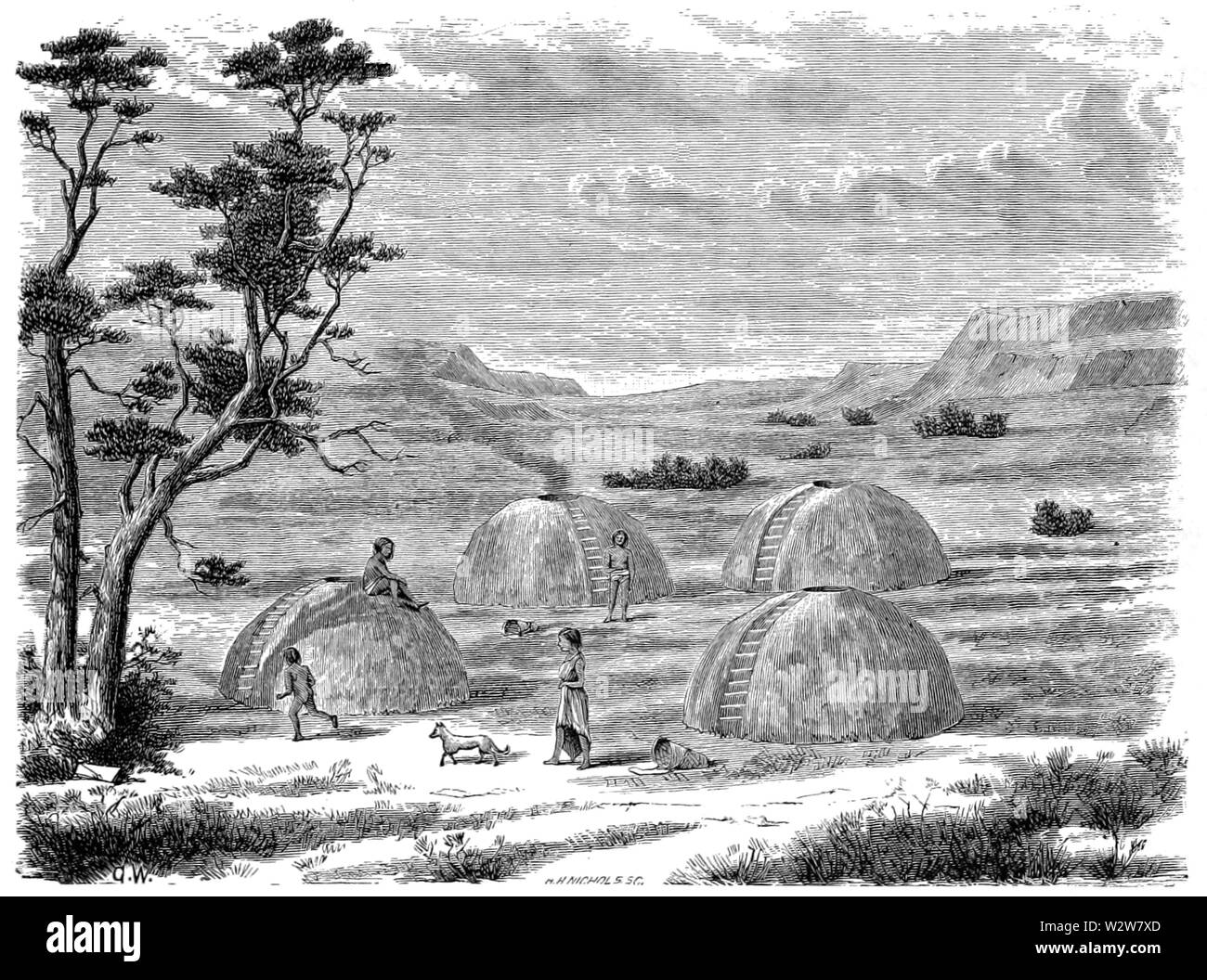 Earth lodges Black and White Stock Photos & Images - Alamy