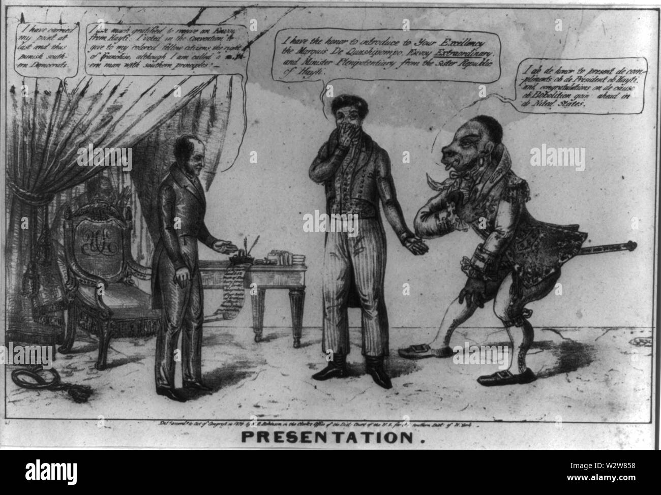 Presentation. Political cartoon on Haitian-United States relations. A ...