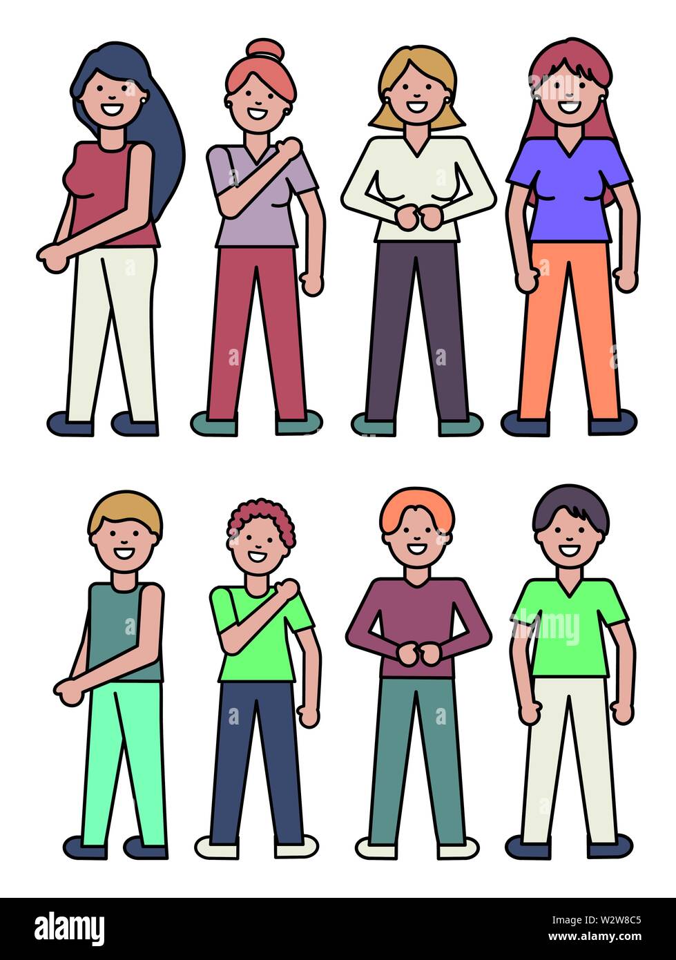 group of people avatars characters vector illustration design Stock ...