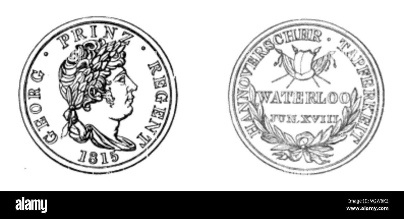 Hanoverian Waterloo Medal Stock Photo - Alamy