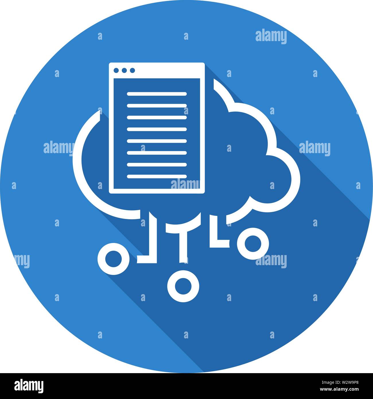 Simple Cloud Documents Vector Line Icon with open online document Stock ...