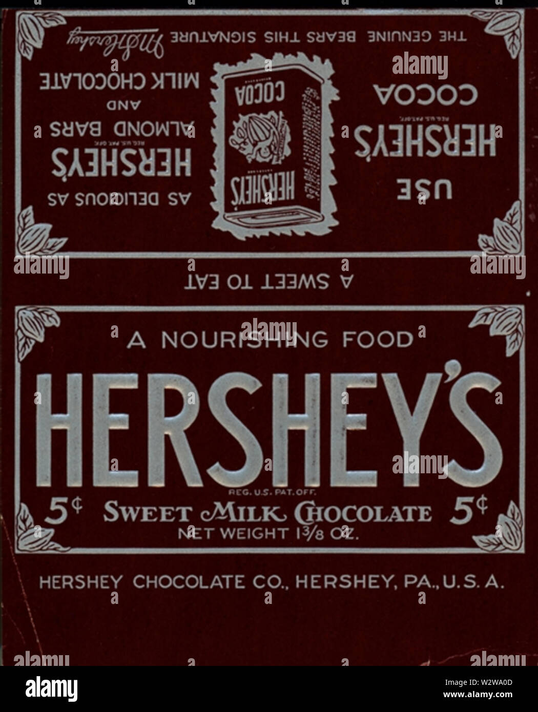 Hershey's Milk Chocolate wrapper (1912-1926 Stock Photo - Alamy