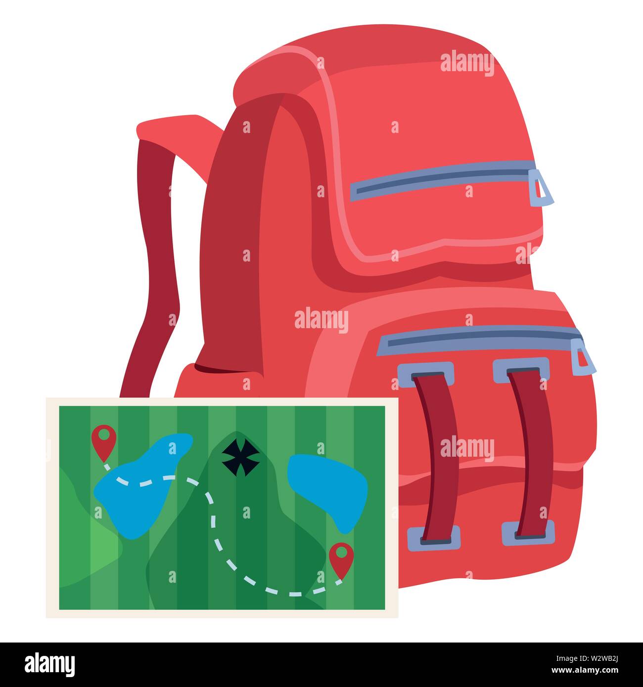 Travel backpack with adventure map Stock Vector Image & Art - Alamy