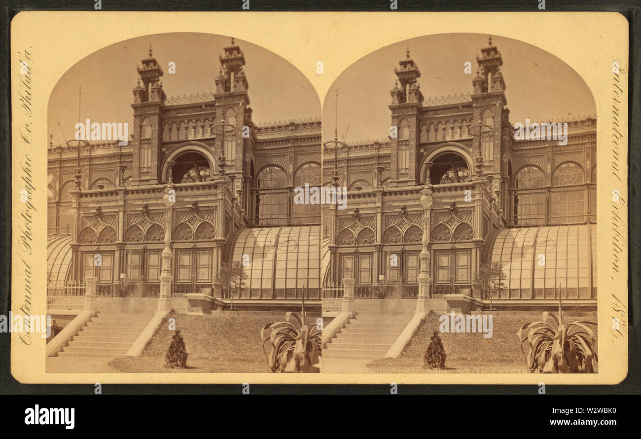 Horticultural Hall, south entrance, by Centennial Photographic Co Stock ...