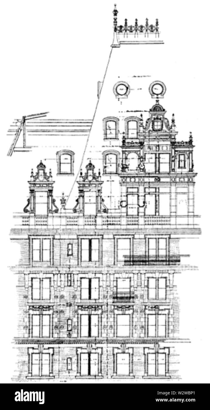 Hotel Martinique (New York City), upper part, 32nd Street elevation ...