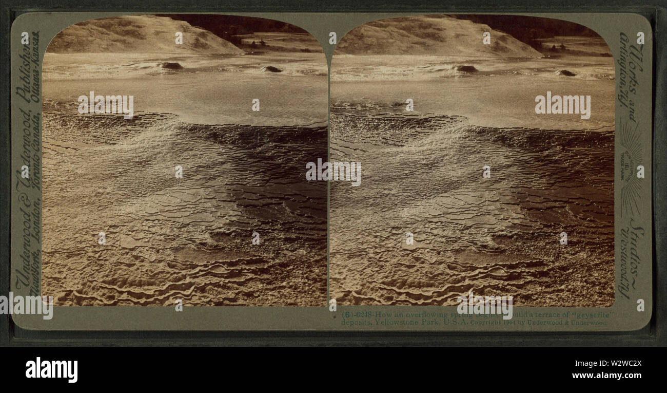 How an overflowing spring begins to build a terrace of 'geyserite ...