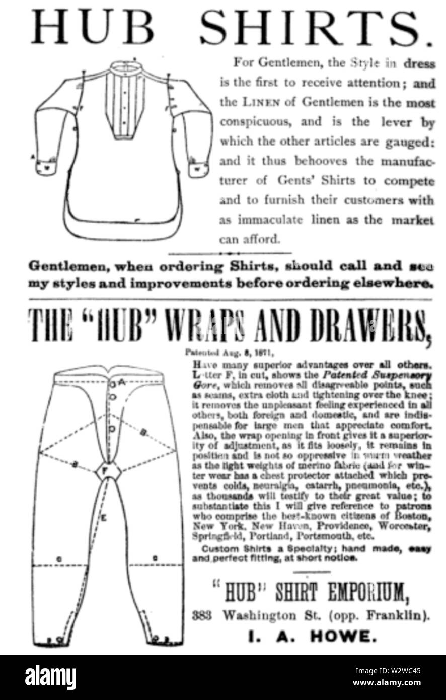 HubShirts WashingtonSt StrangersGuideToBoston 1883 Stock Photo - Alamy