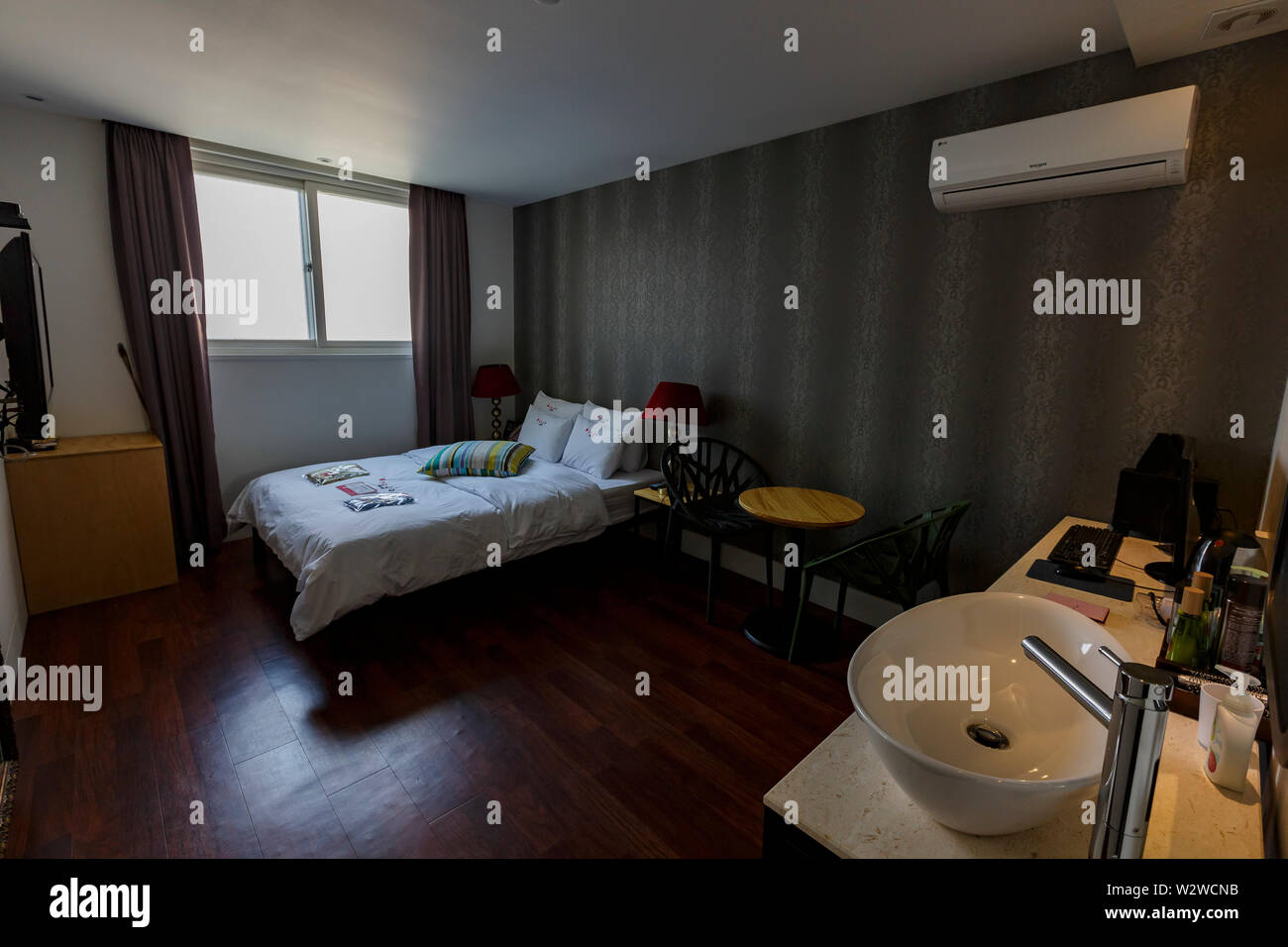 Busan, APR 3: Interior view of a hotel room on APR 3, 2014 at Busan ...