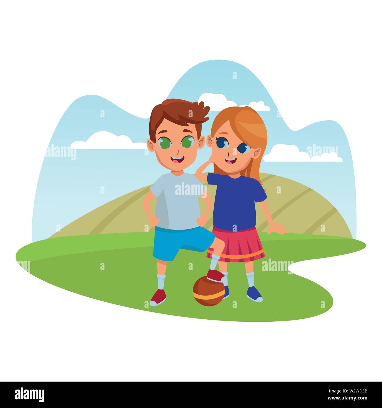 Kids friends playing and smiling cartoons Stock Vector Image & Art - Alamy