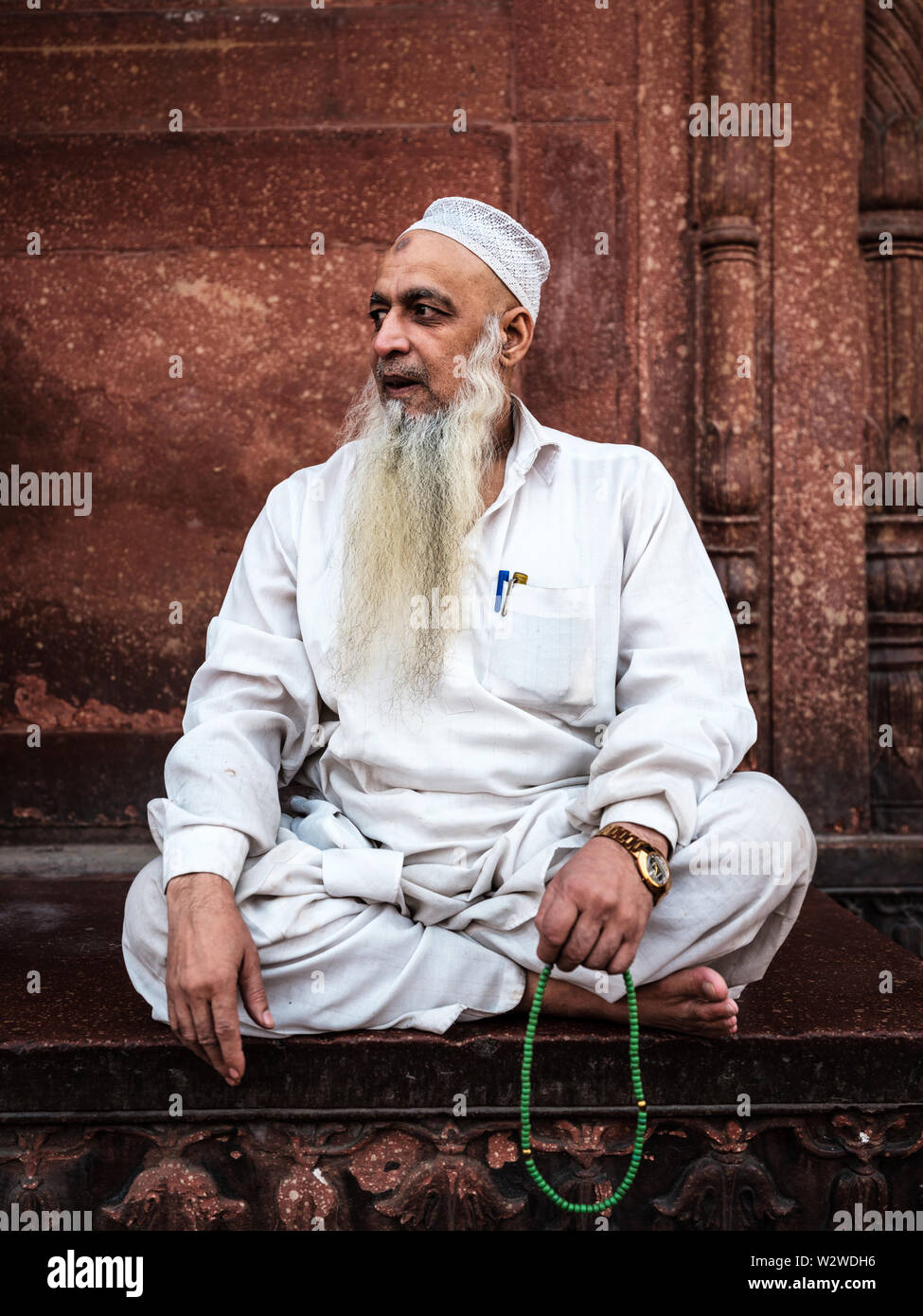 NEW DELHI, INDIA - CIRCA NOVEMBER 2018: Portrait of muslin man at the ...