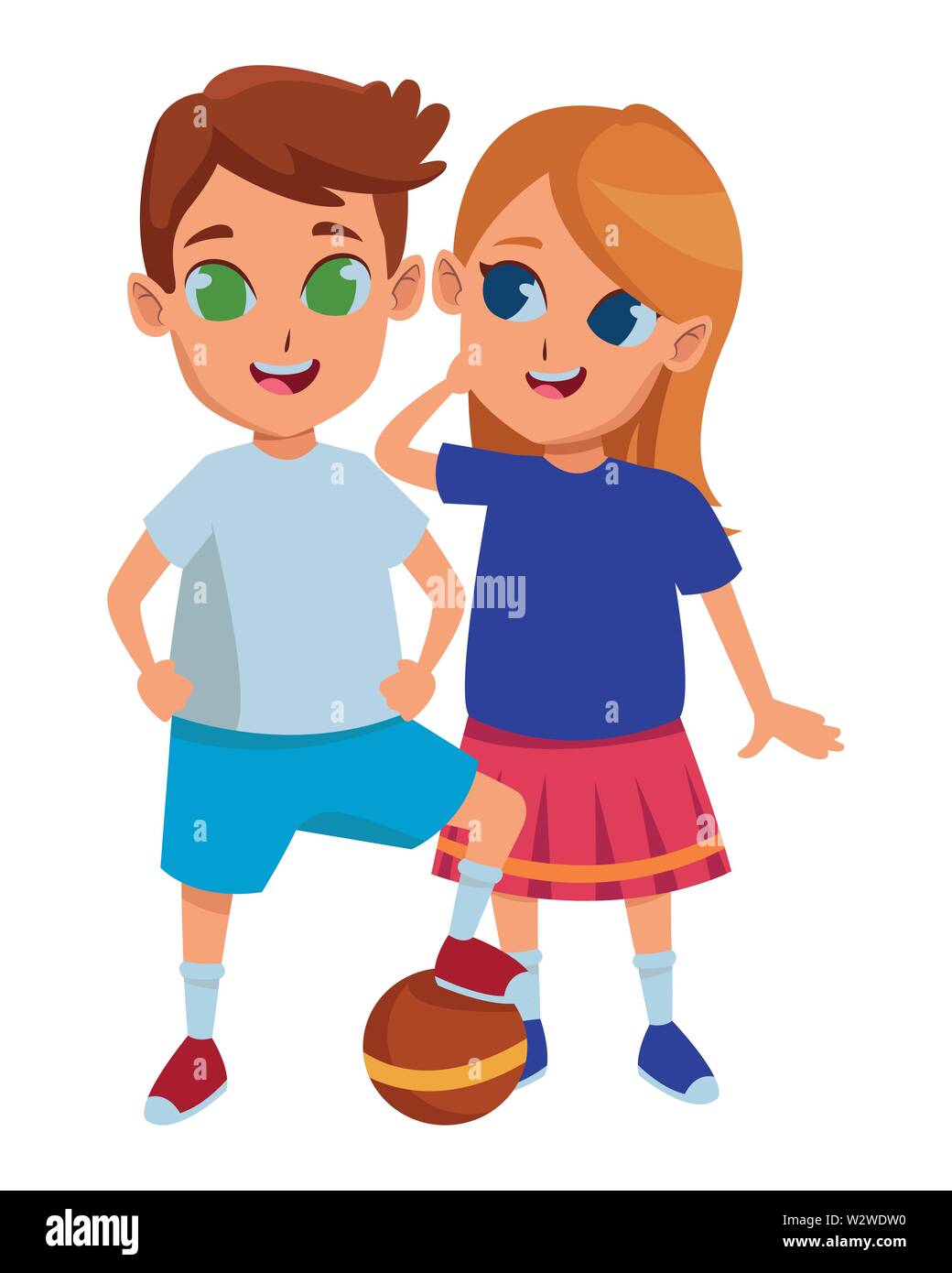 Kids friends playing and smiling cartoons Stock Vector Image & Art - Alamy