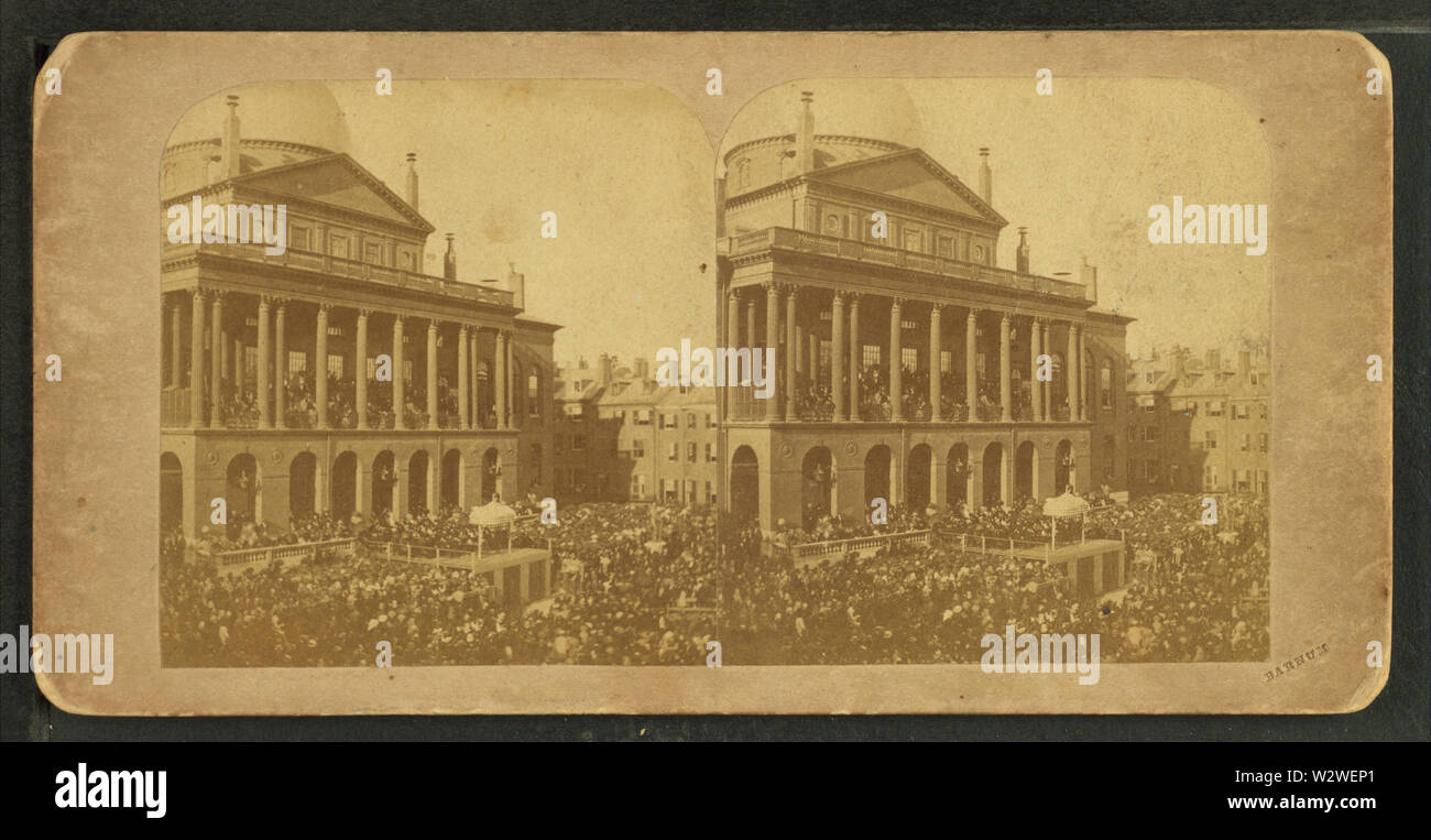 Inauguration of the Webster statue, by Deloss Barnum Stock Photo - Alamy