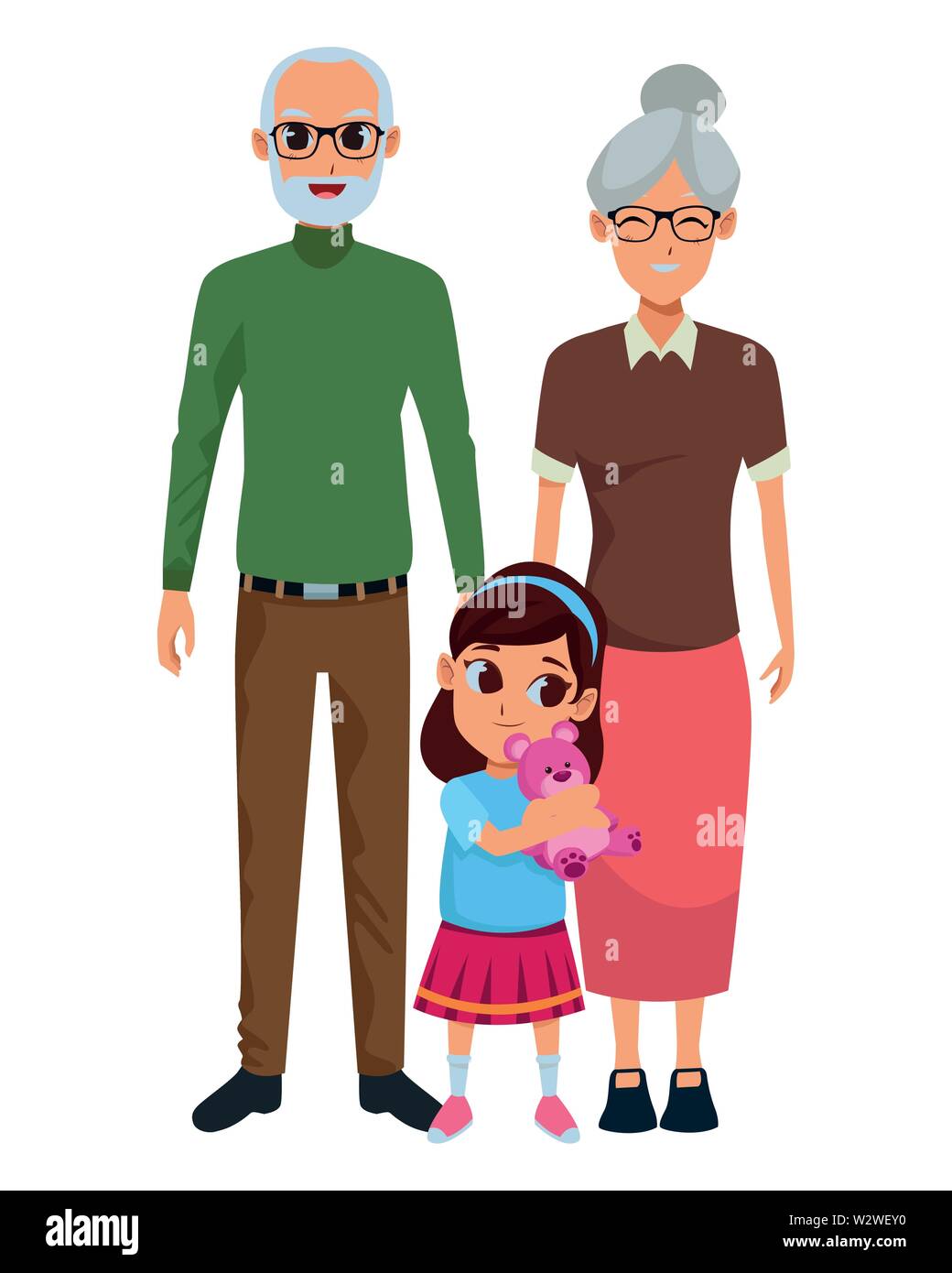 Family grandparents and grandchildren cartoons Stock Vector Image & Art ...