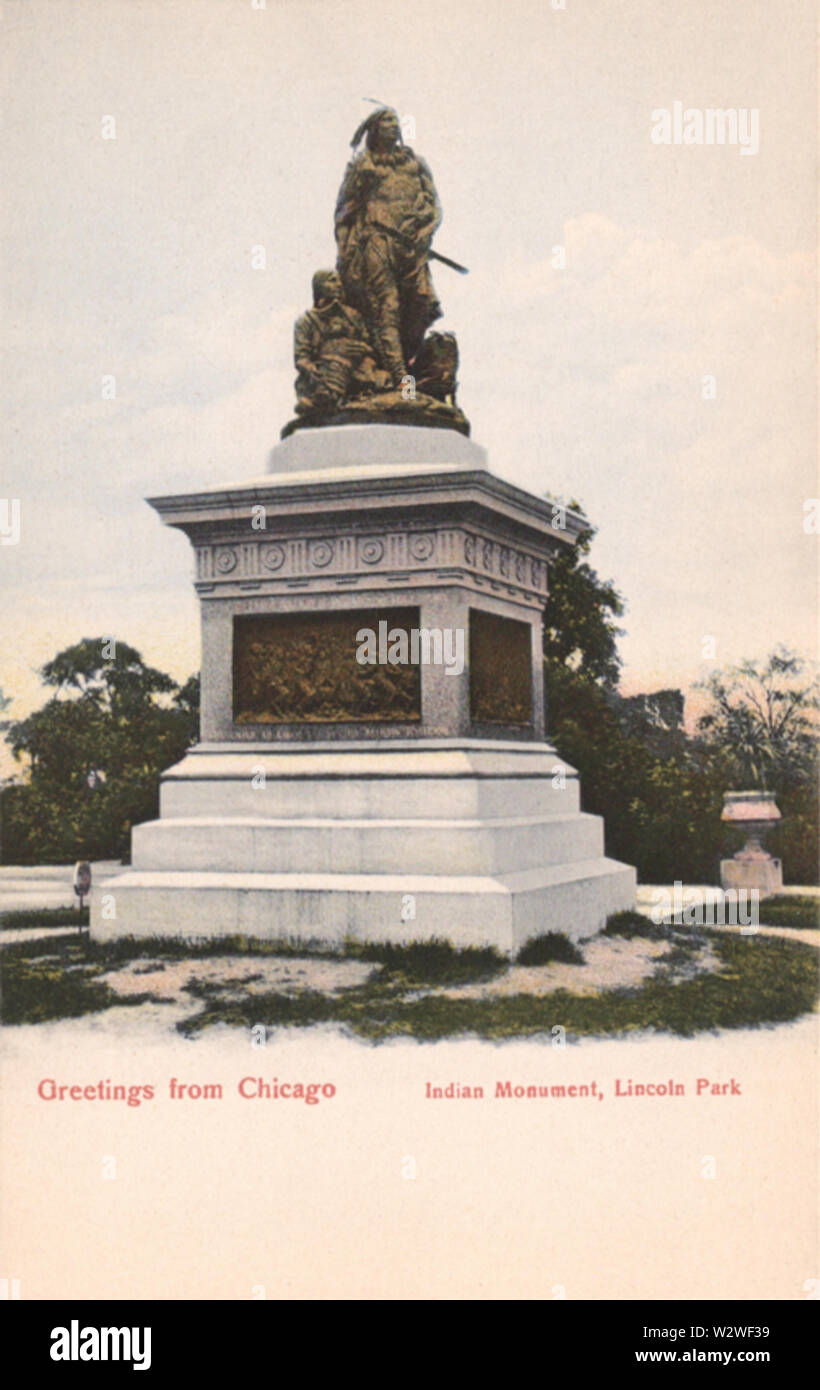 Indian Monument, Lincoln Park, Chicago Stock Photo - Alamy