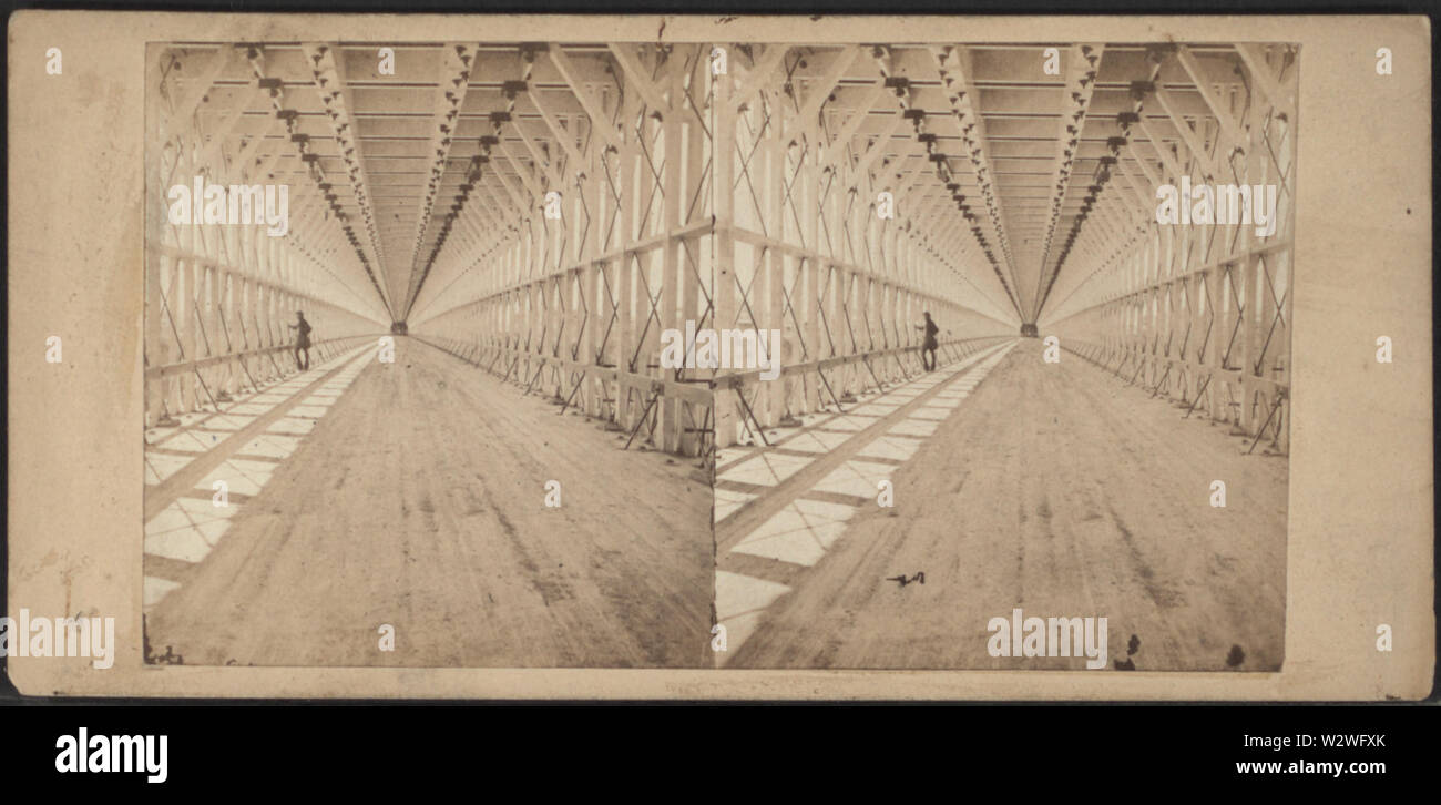 Interior of Suspension Bridge (Niagara), from Robert N Dennis ...