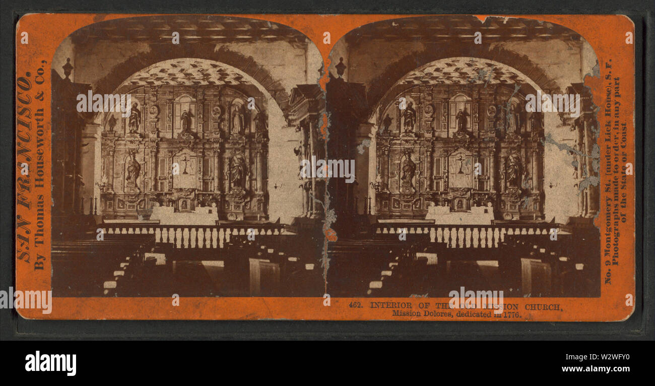 Interior of Old Mission Church, Mission Dolores Dedicated in 1776, from ...