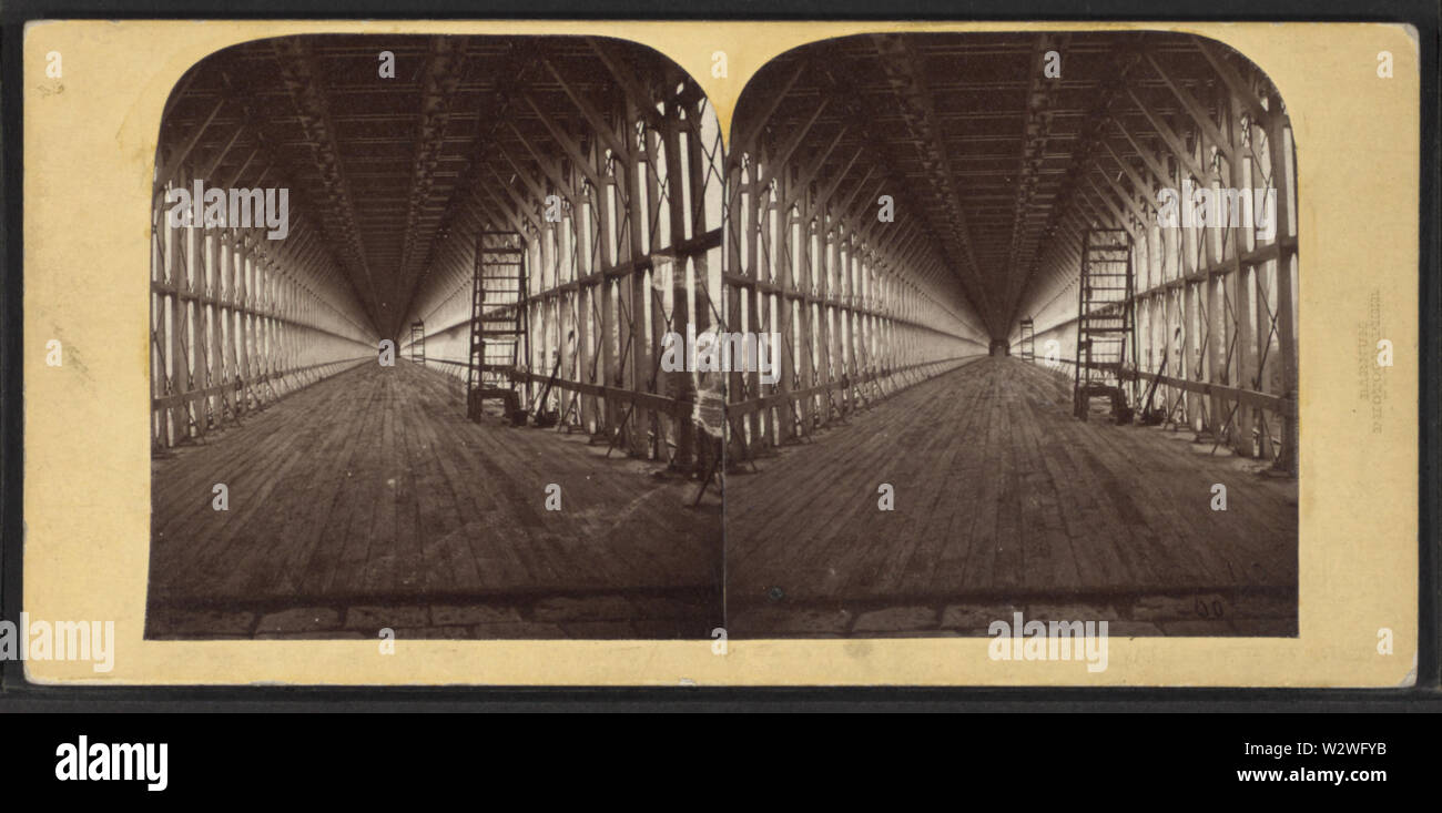 Interior of Suspension Bridge across Niagara River, by Deloss Barnum ...