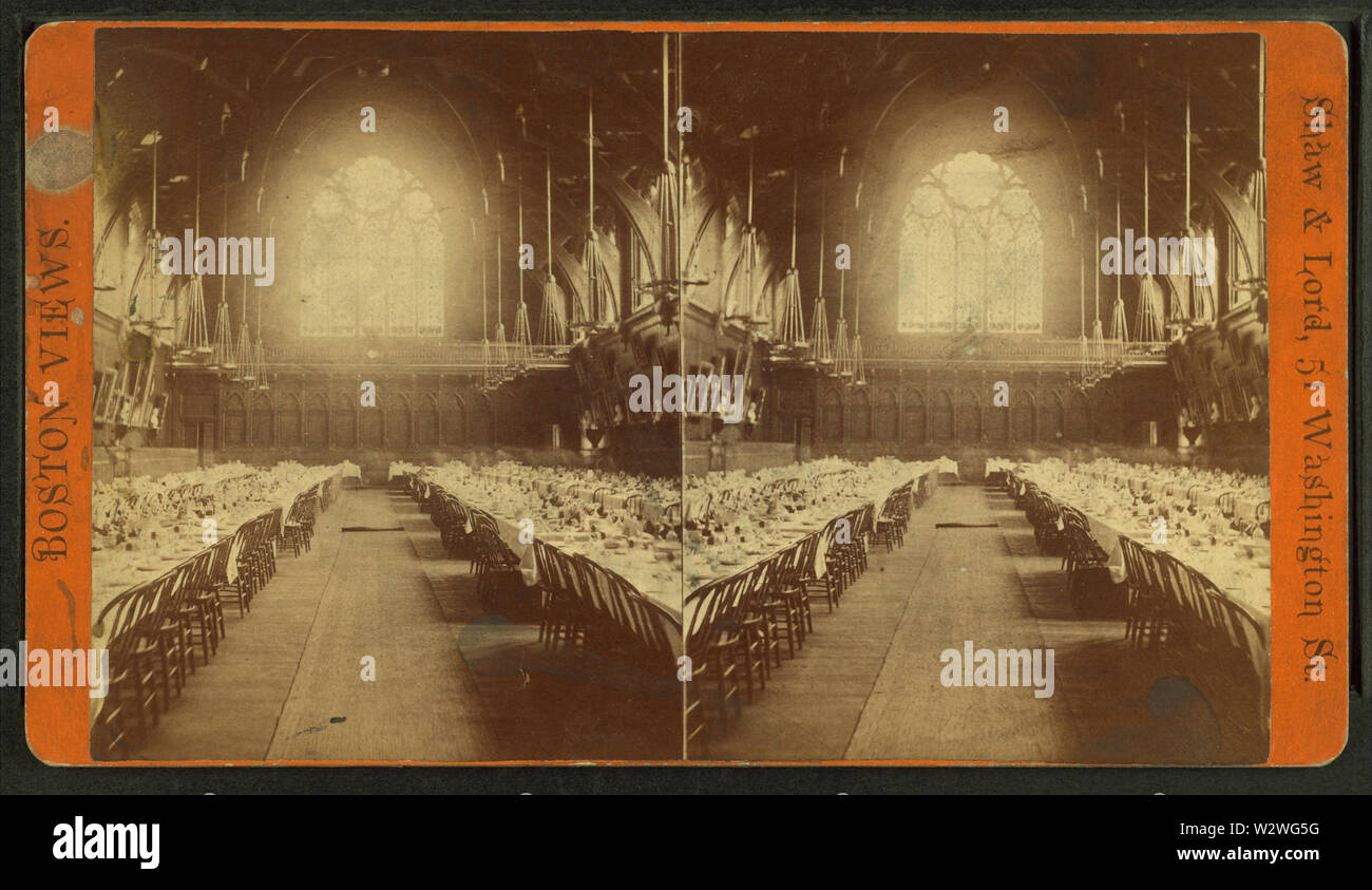 Interior view of Memorial Hall, Harvard College, by Shaw & Lord Stock ...