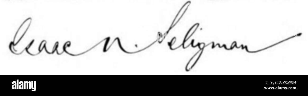 Isaac Newton Seligman Signature Stock Photo - Alamy