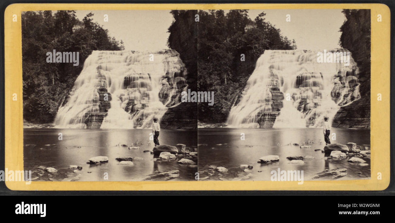 Ithaca Fall, 160 feet high and 150 feet broad, Fall Creek, by E & HT ...