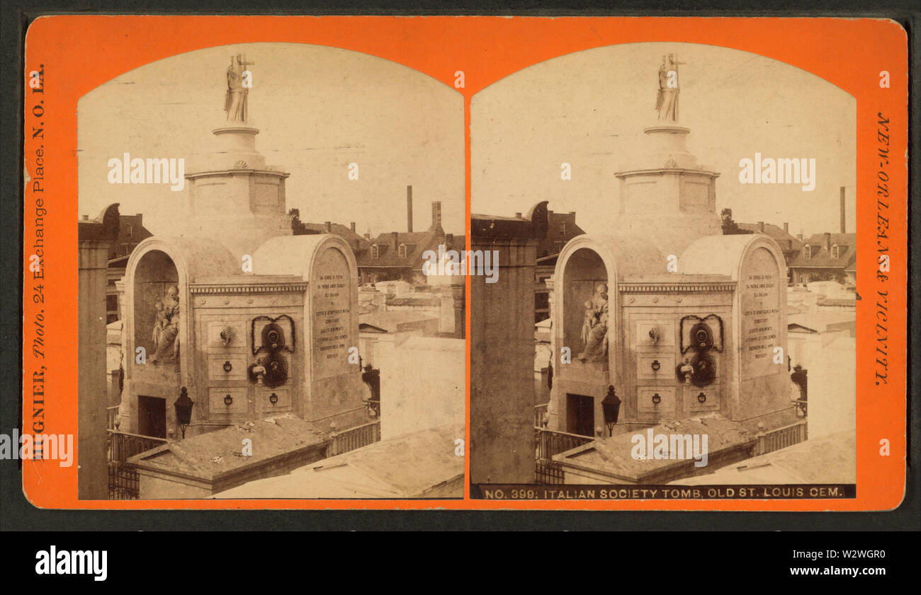 Italian society tomb, old St Louis cem, by George F Mugnier Stock Photo ...