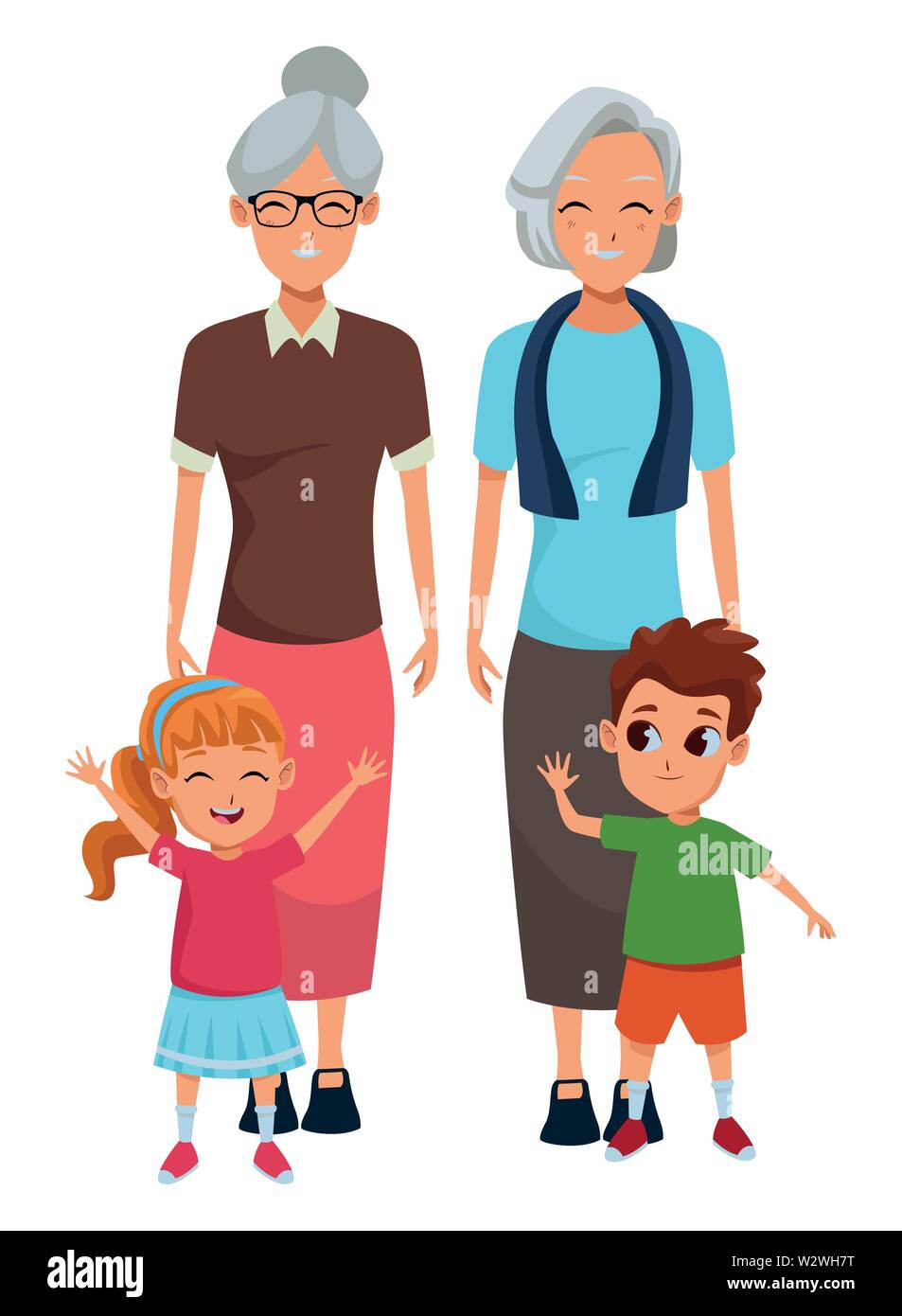 Family grandparents and grandchildren cartoons Stock Vector Image & Art ...