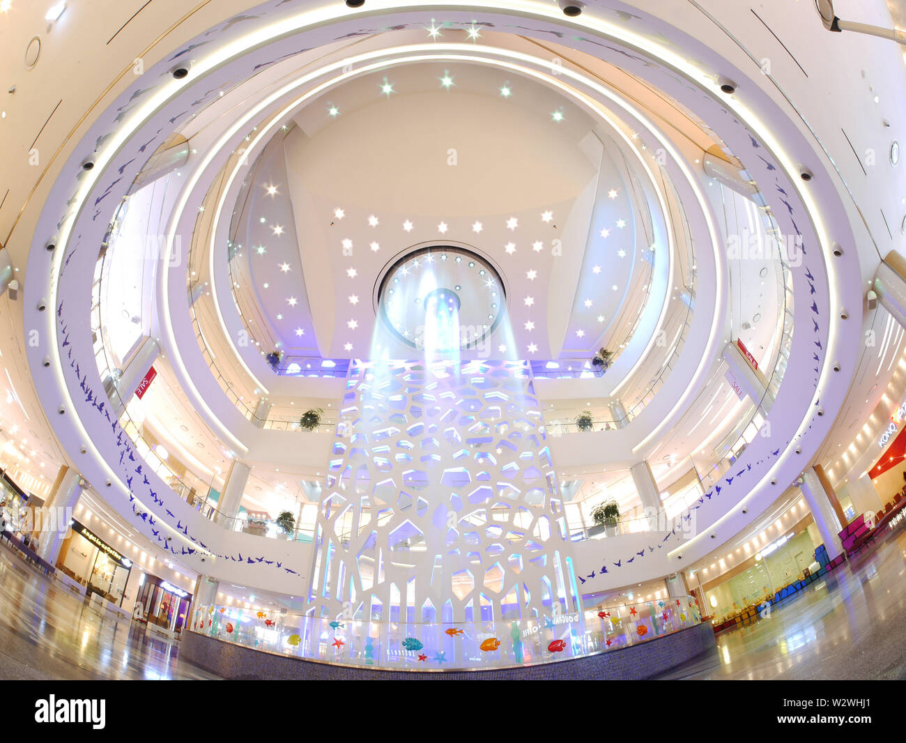 Busan, APR 2: Musical water fountain in LOTTE Department Store on APR 2 ...