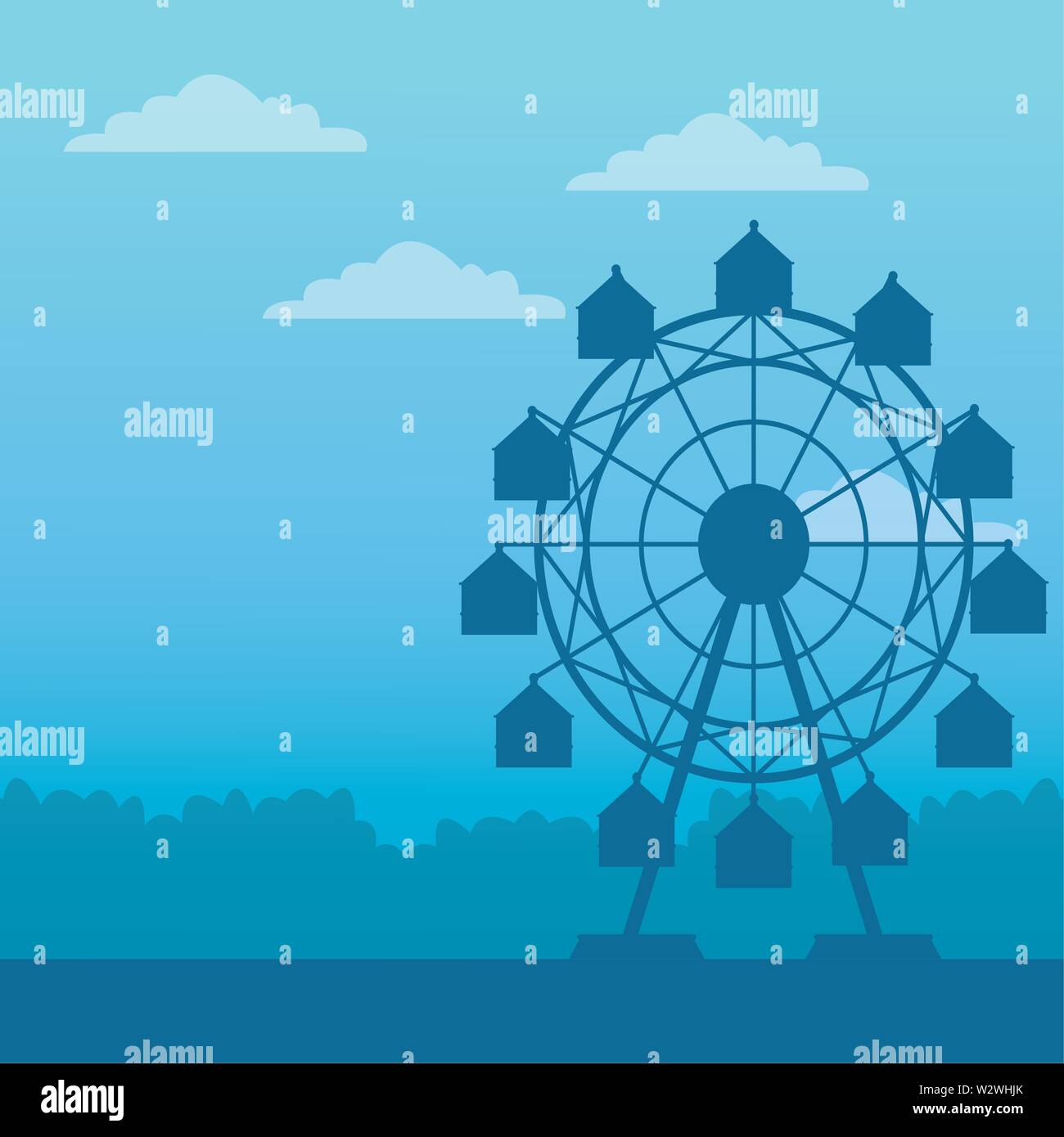chicago wheel and amusement park Stock Vector Image & Art - Alamy