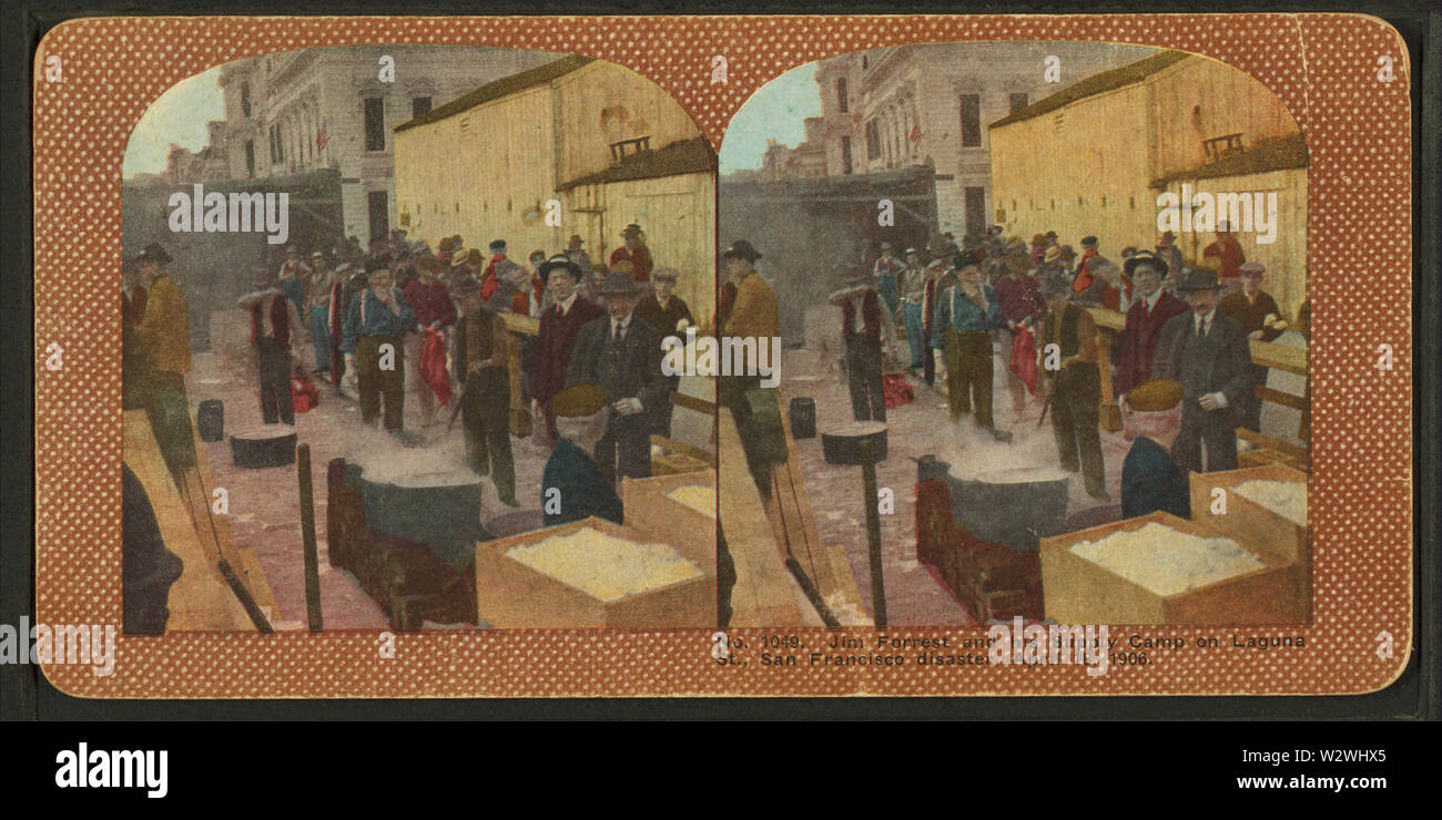 Jim Forrest and his supply camp on Laguna St, San Francisco disaster ...