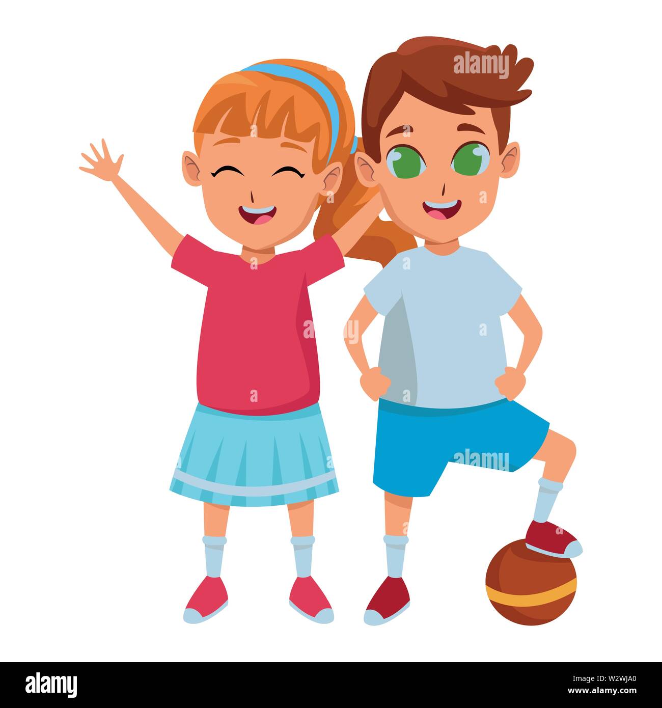 Kids friends playing and smiling cartoons Stock Vector Image & Art - Alamy