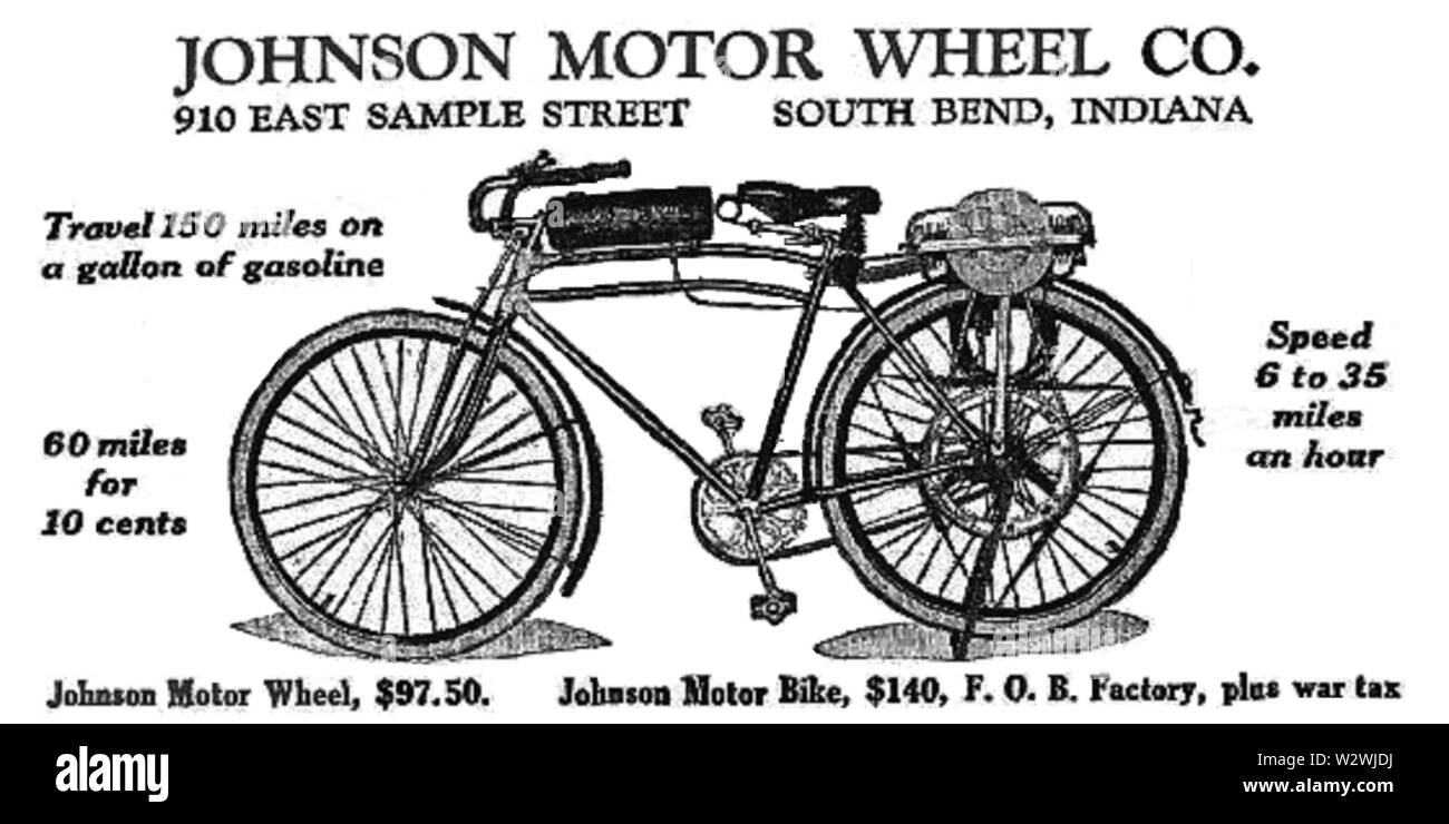 Johnson Motor Wheel from April 1920 issue of Boys Life Stock Photo - Alamy