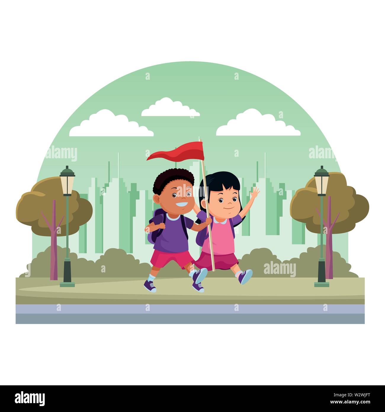 Kids and summer camp cartoons Stock Vector Image & Art - Alamy