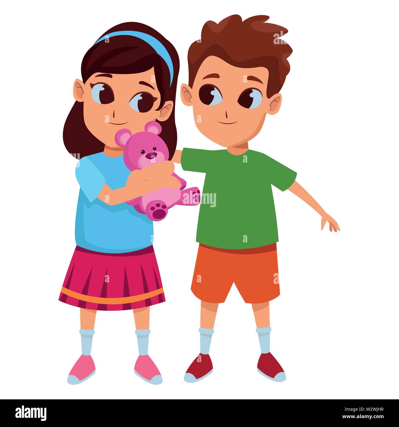 Kids friends playing and smiling cartoons Stock Vector Image & Art - Alamy