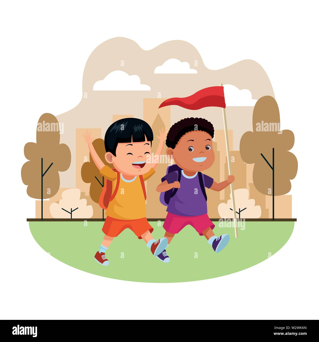 Kids and summer camp cartoons Stock Vector Image & Art - Alamy