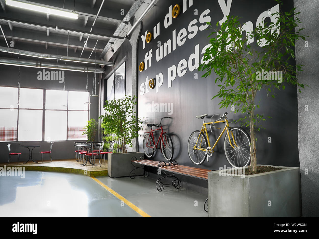 Interior of modern business center Stock Photo - Alamy