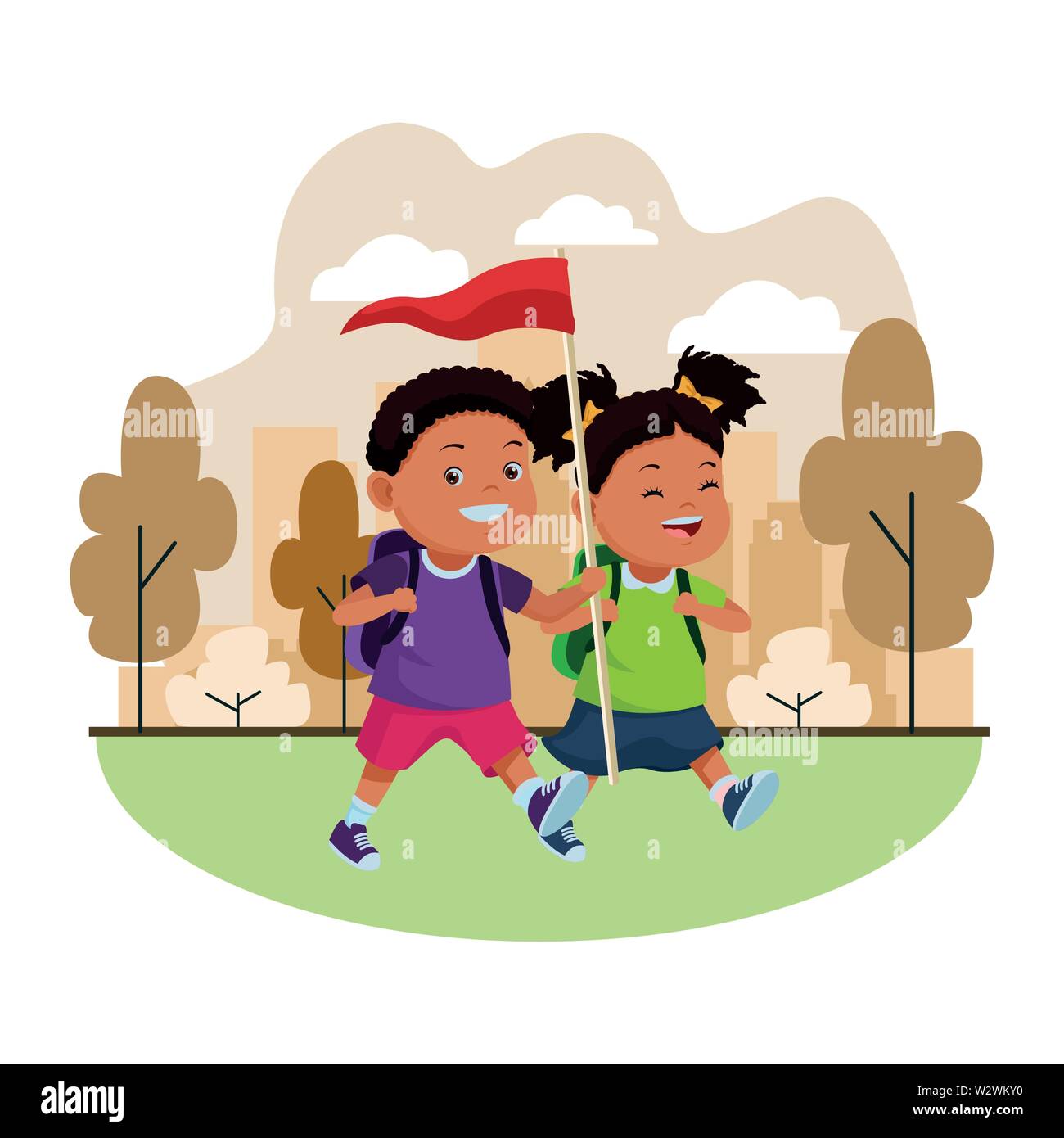 Kids and summer camp cartoons Stock Vector Image & Art - Alamy