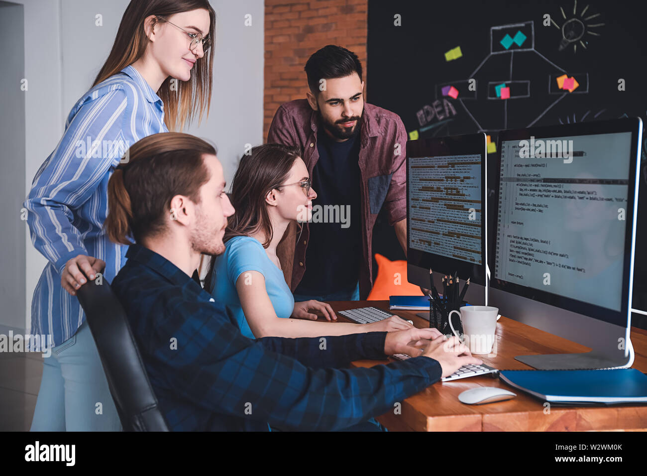 Female programmers working table hi-res stock photography and images - Alamy