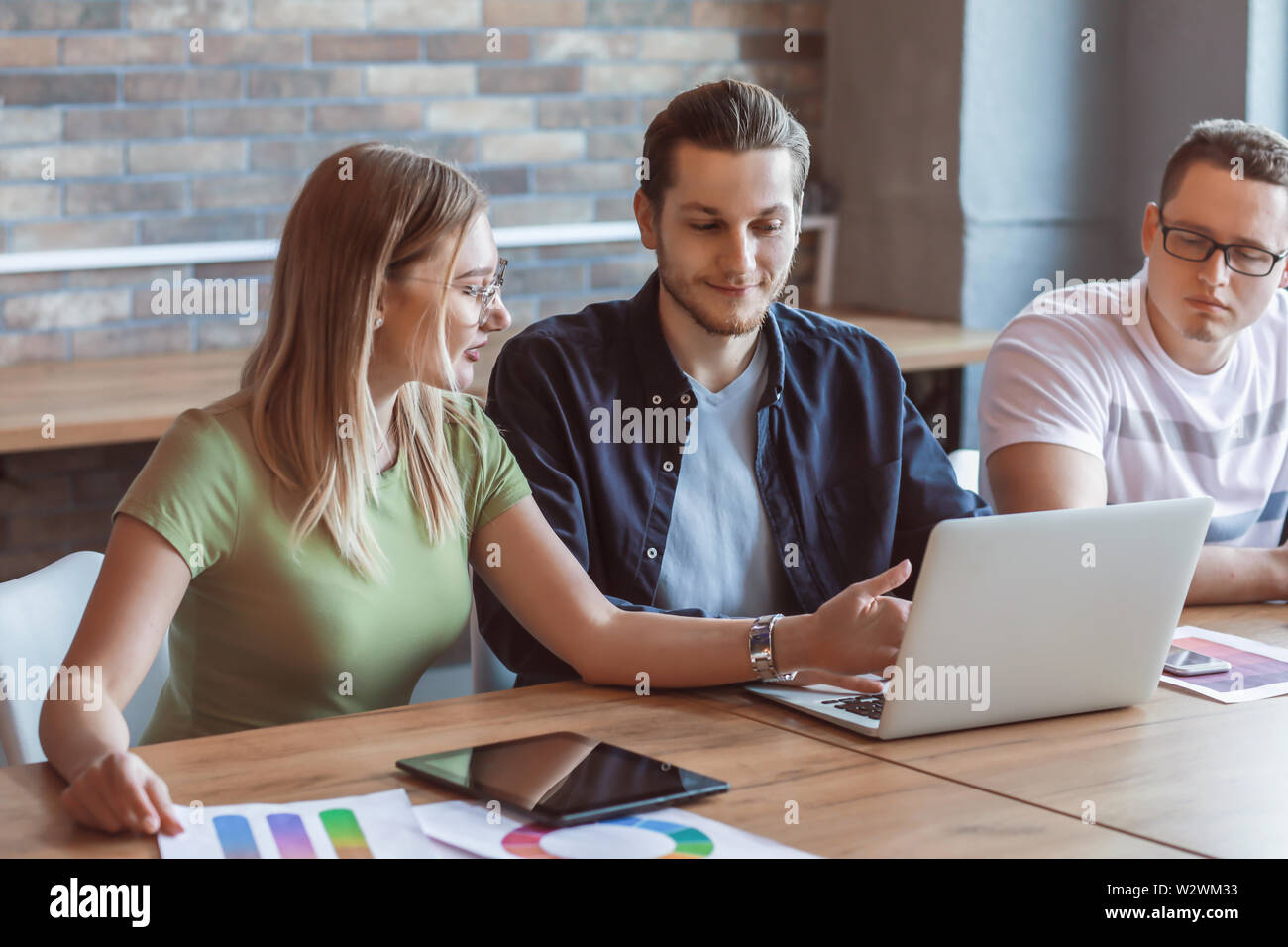 Colleagues during business meeting in office Stock Photo - Alamy