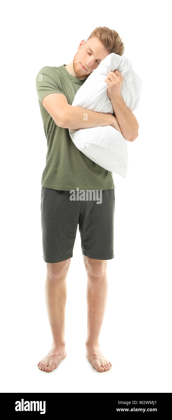 Sleepy guy on white Cut Out Stock Images & Pictures - Alamy