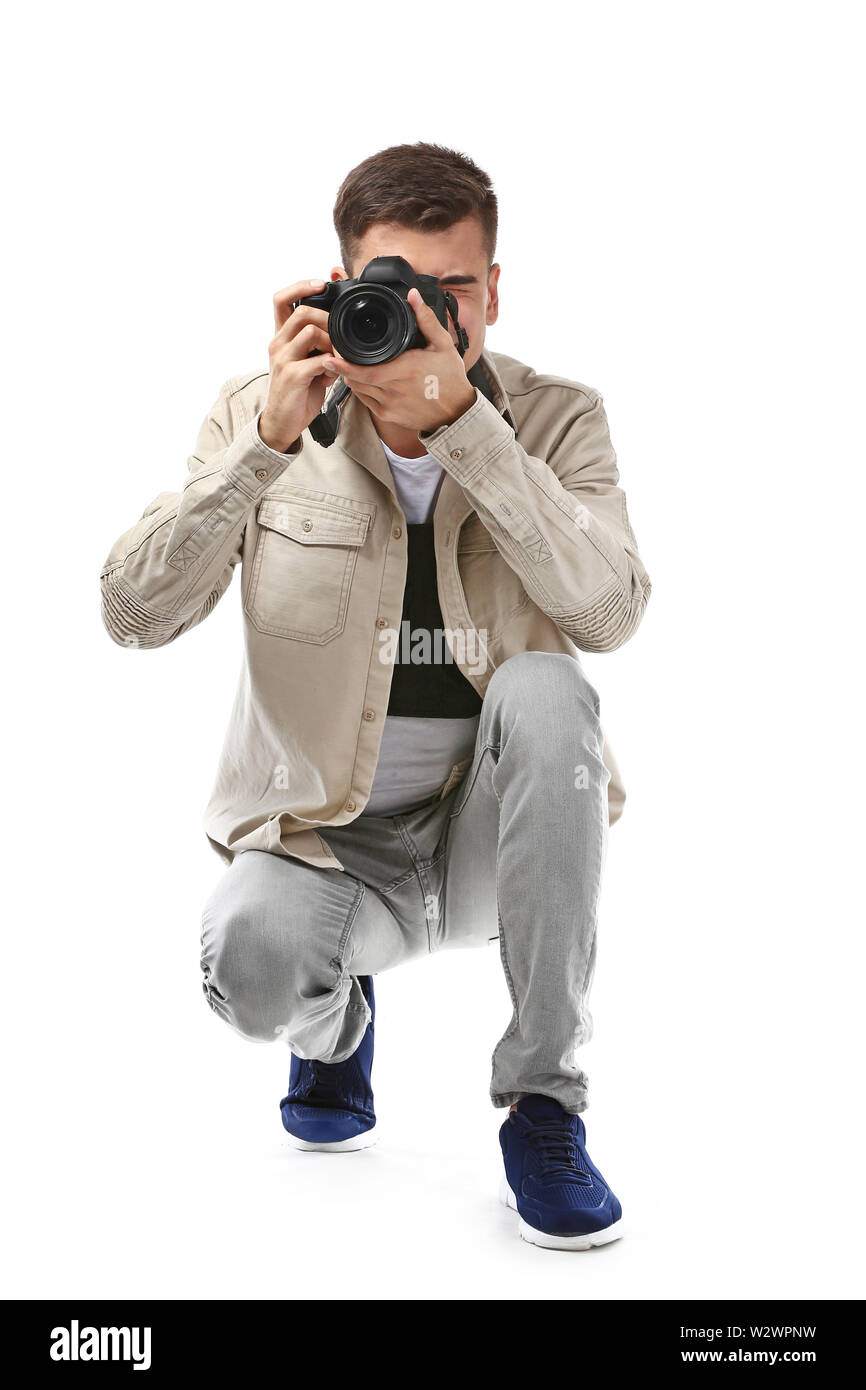 Sitting photographer Cut Out Stock Images & Pictures - Alamy