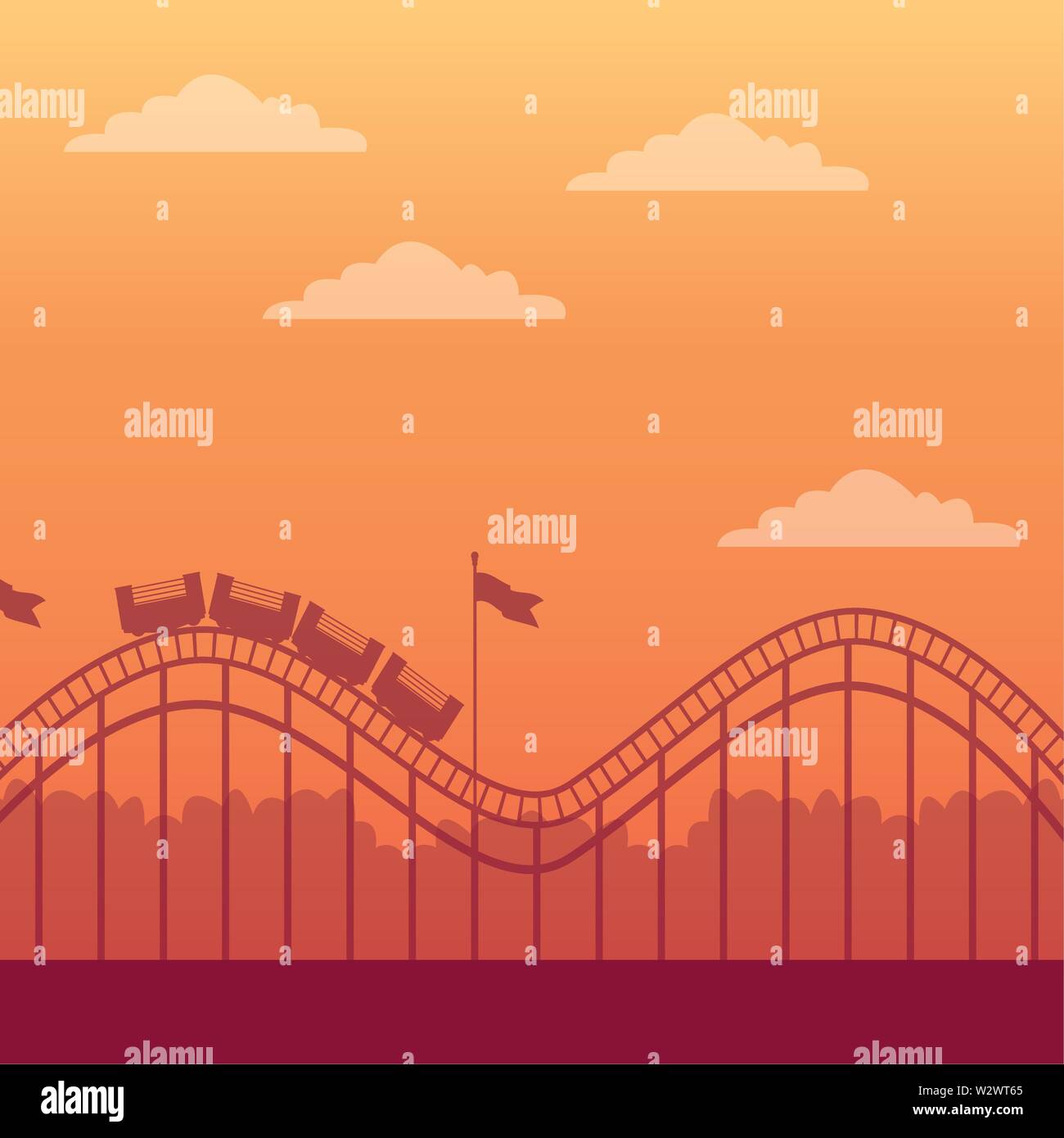 roller coaster and amusement park Stock Vector Image & Art - Alamy