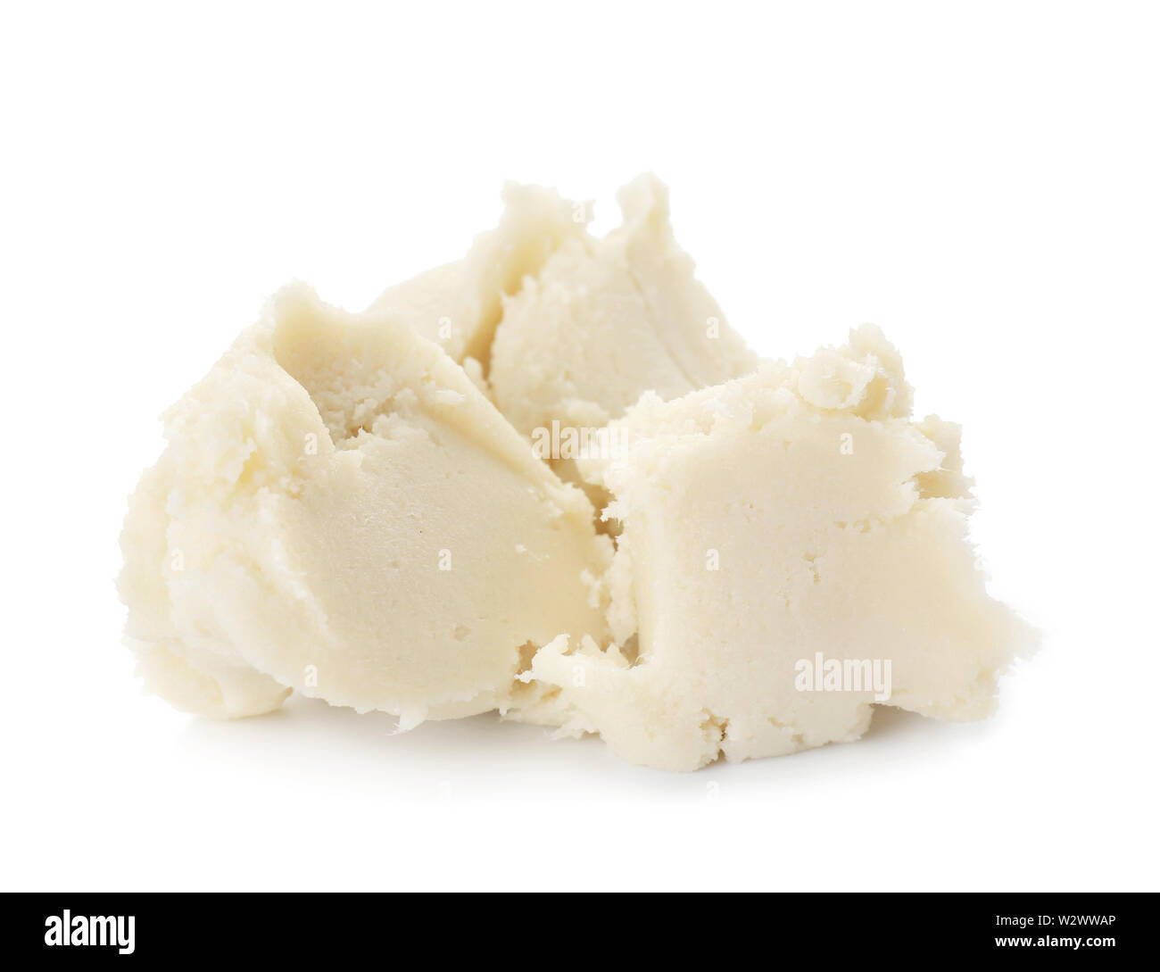 Shea butter on white background Stock Photo - Alamy