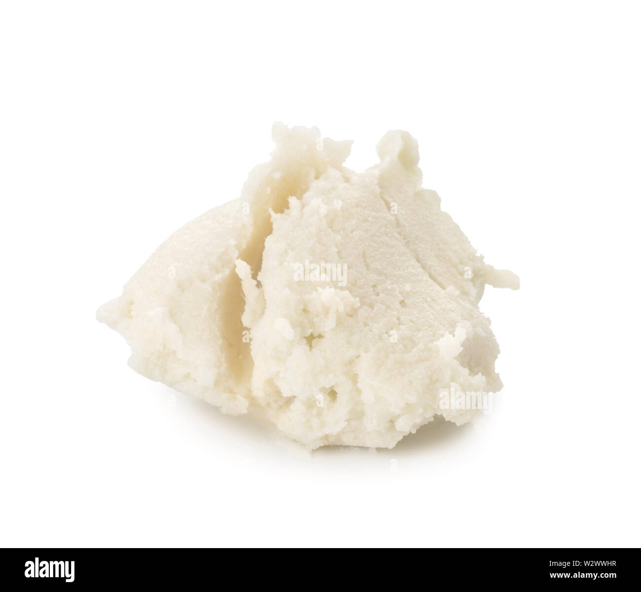 Shea butter on white background Stock Photo - Alamy