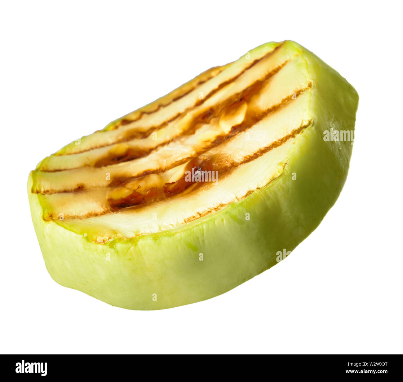 Slice of grilled squash on white background Stock Photo - Alamy