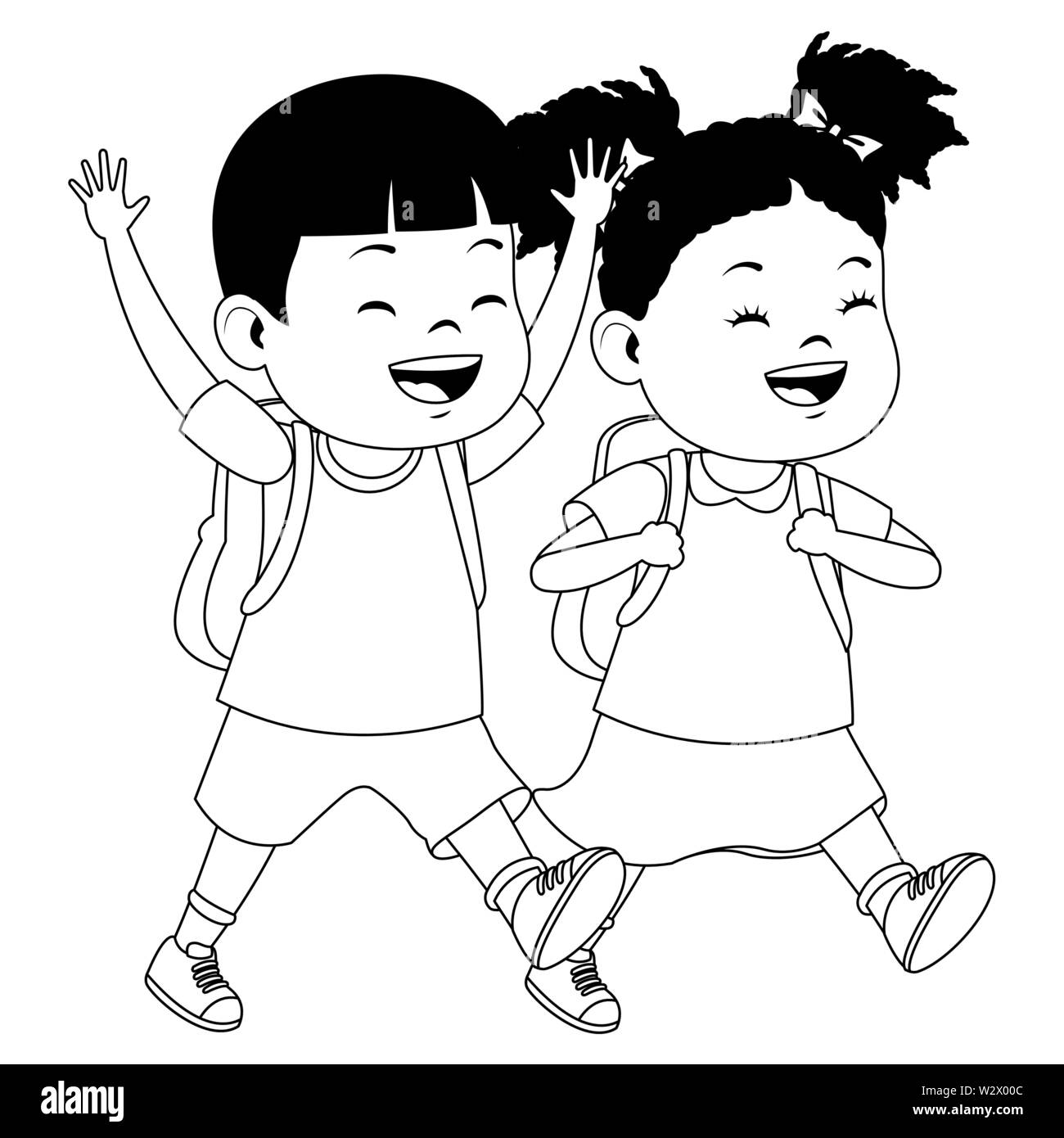 School Kids Clip Art Black And White Black And White School Clipart