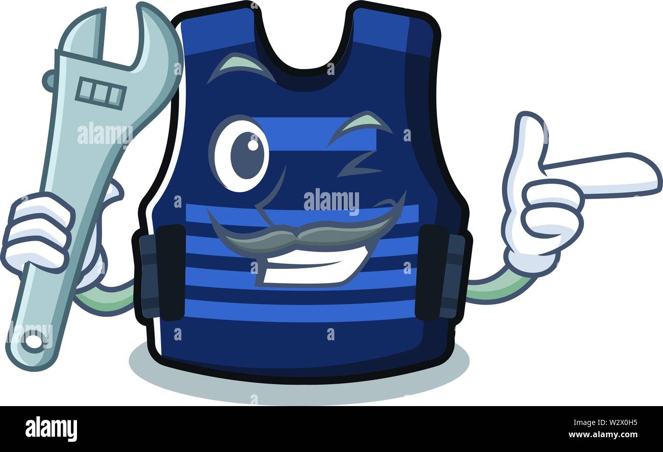 Mechanic bulletprof vest stored in cartoon closet Stock Vector Image ...