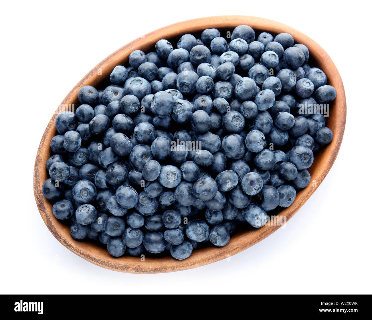 Plate with ripe blueberry on white background Stock Photo - Alamy