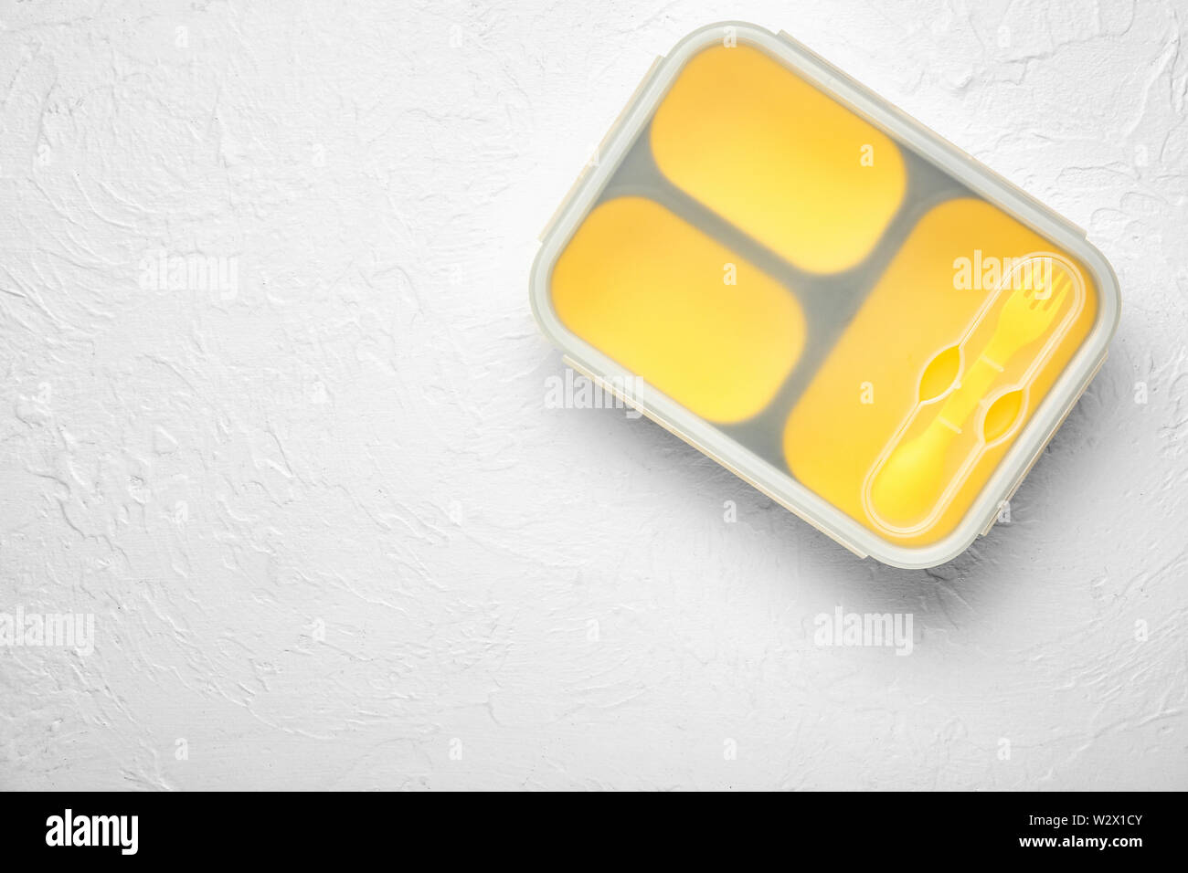 Empty school lunch box on white background Stock Photo - Alamy