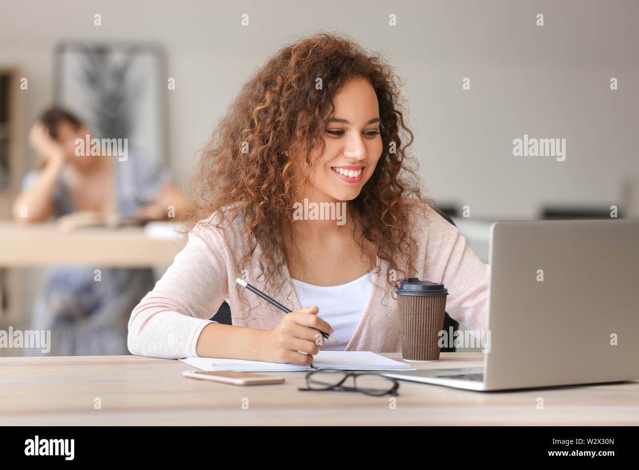 Young African-American student preparing for exam Stock Photo - Alamy