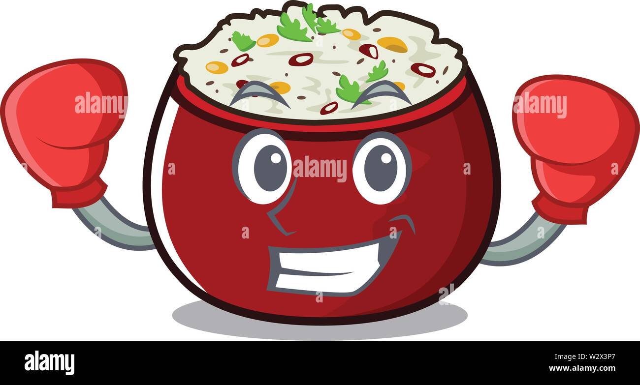 Boxing curd rice served in mascot bowl Stock Vector Image & Art - Alamy
